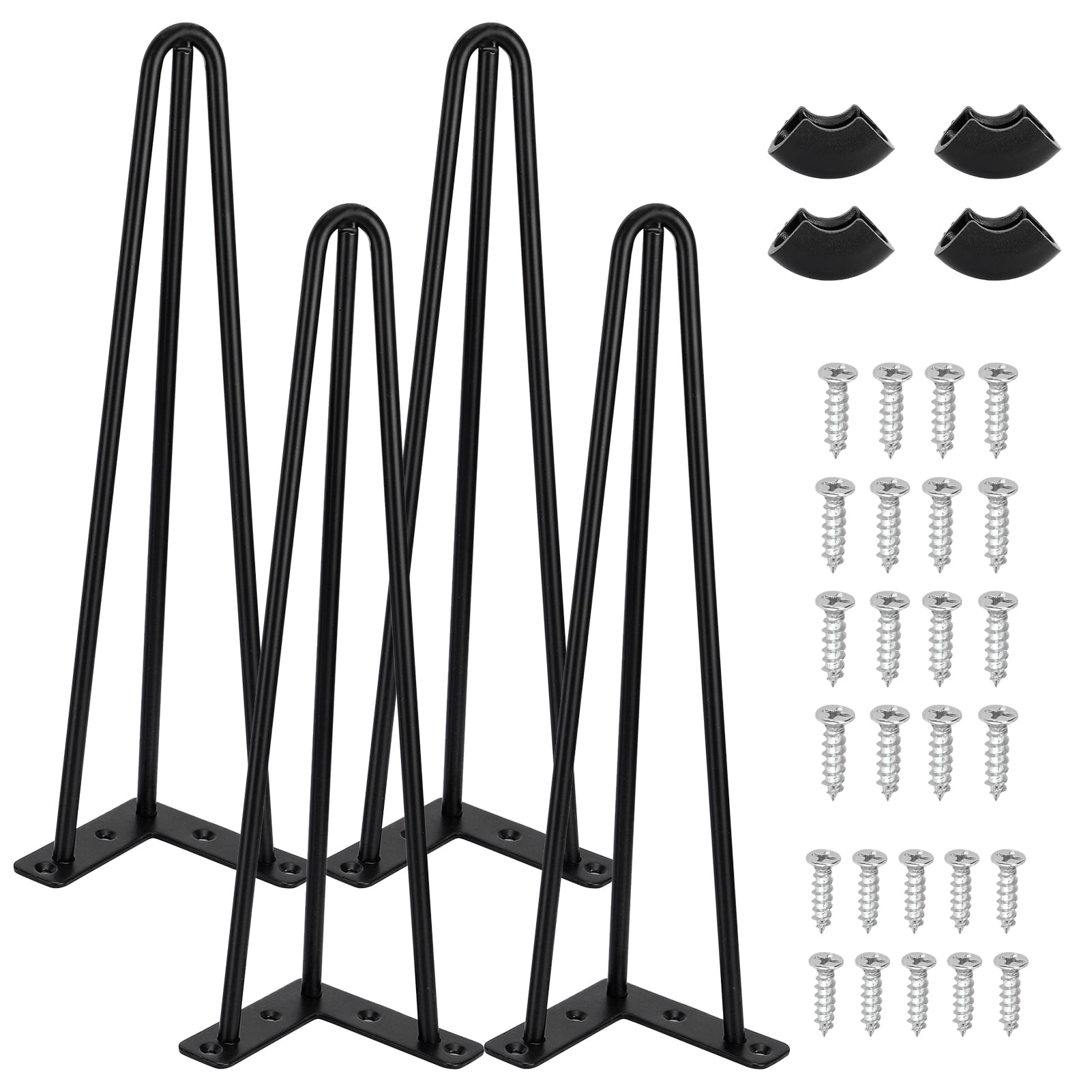 Sylvtty 4Pcs Hairpin Table Legs Anti-Rust Strong Load Capacity Black ...