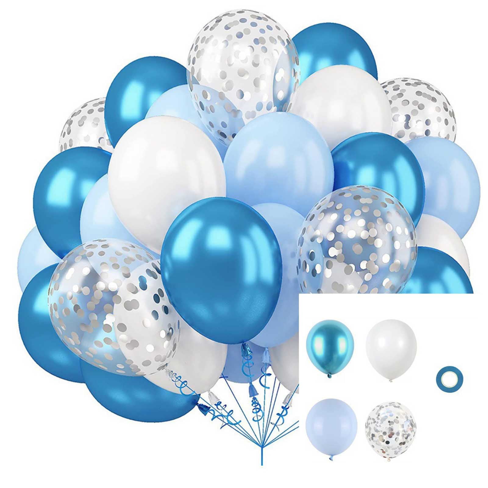 Sylvtty 50 Pcs Latex Balloons Set Metallic Confetti Balloons Easy to ...