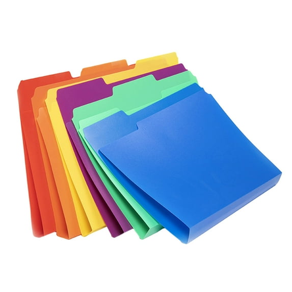 Sylvtty 6-Pack File Folders Assorted Primary Colors Letter Size 1/3-Cut ...
