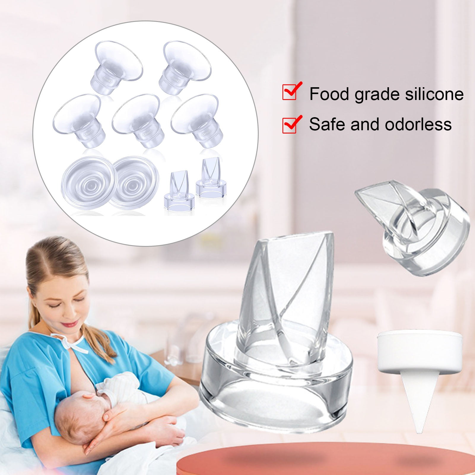 Sylvtty 9Pcs/Set Breast Pump Caliber Converters Universal Perfect ...