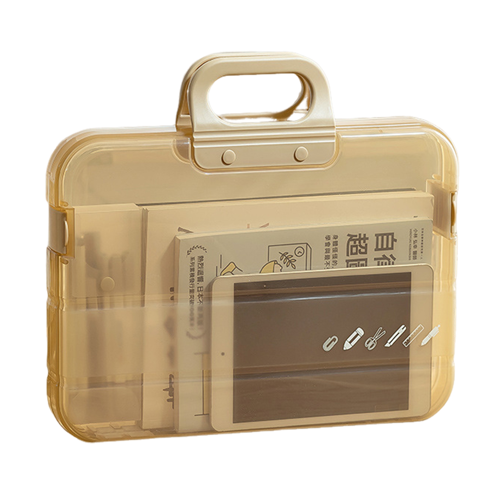 Sylvtty A4 File Folder with Lock Handle Portable File Storage Box ...