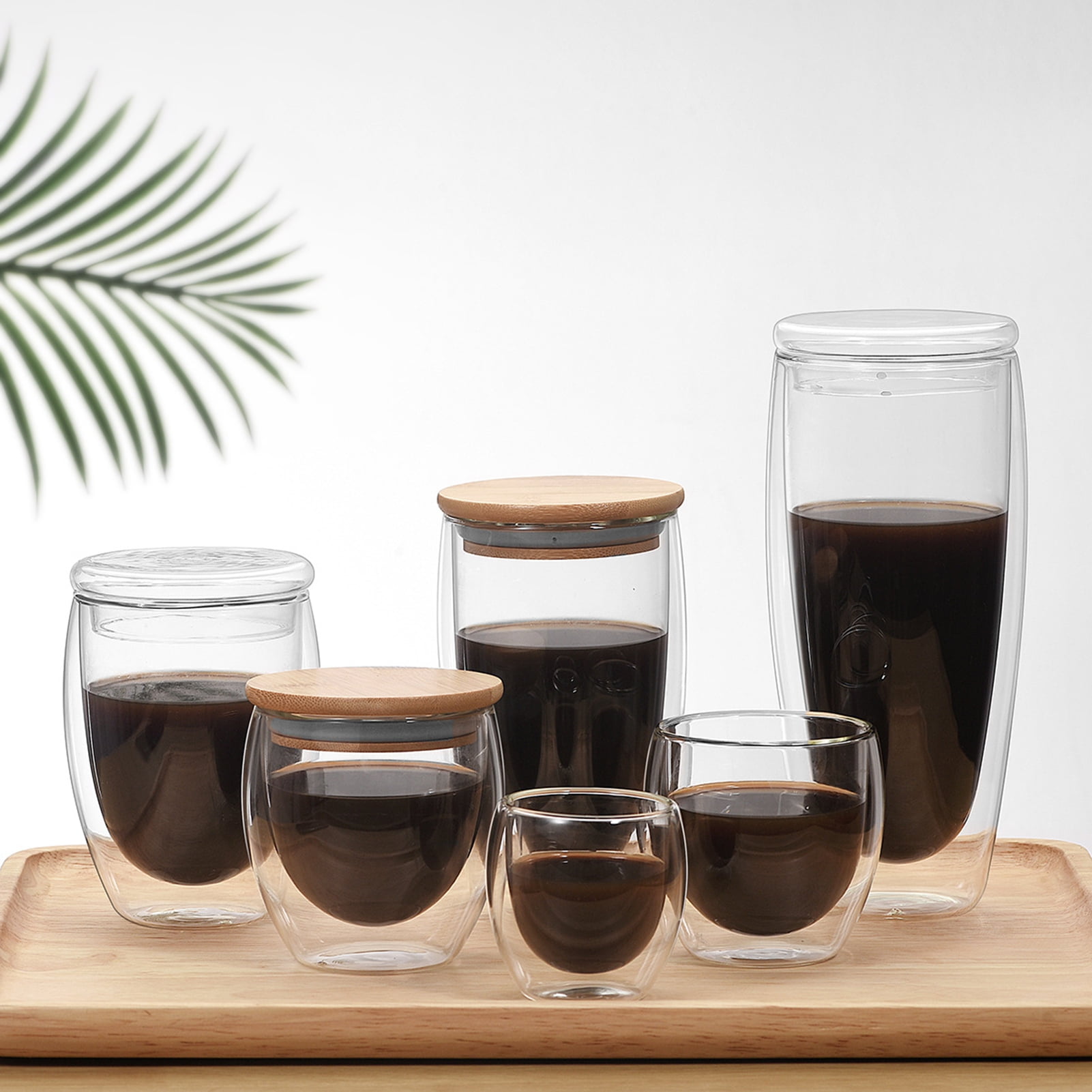 Sylvtty Coffee Cup Double-Walled Heat-resistant Glass Milk Espresso Tea ...