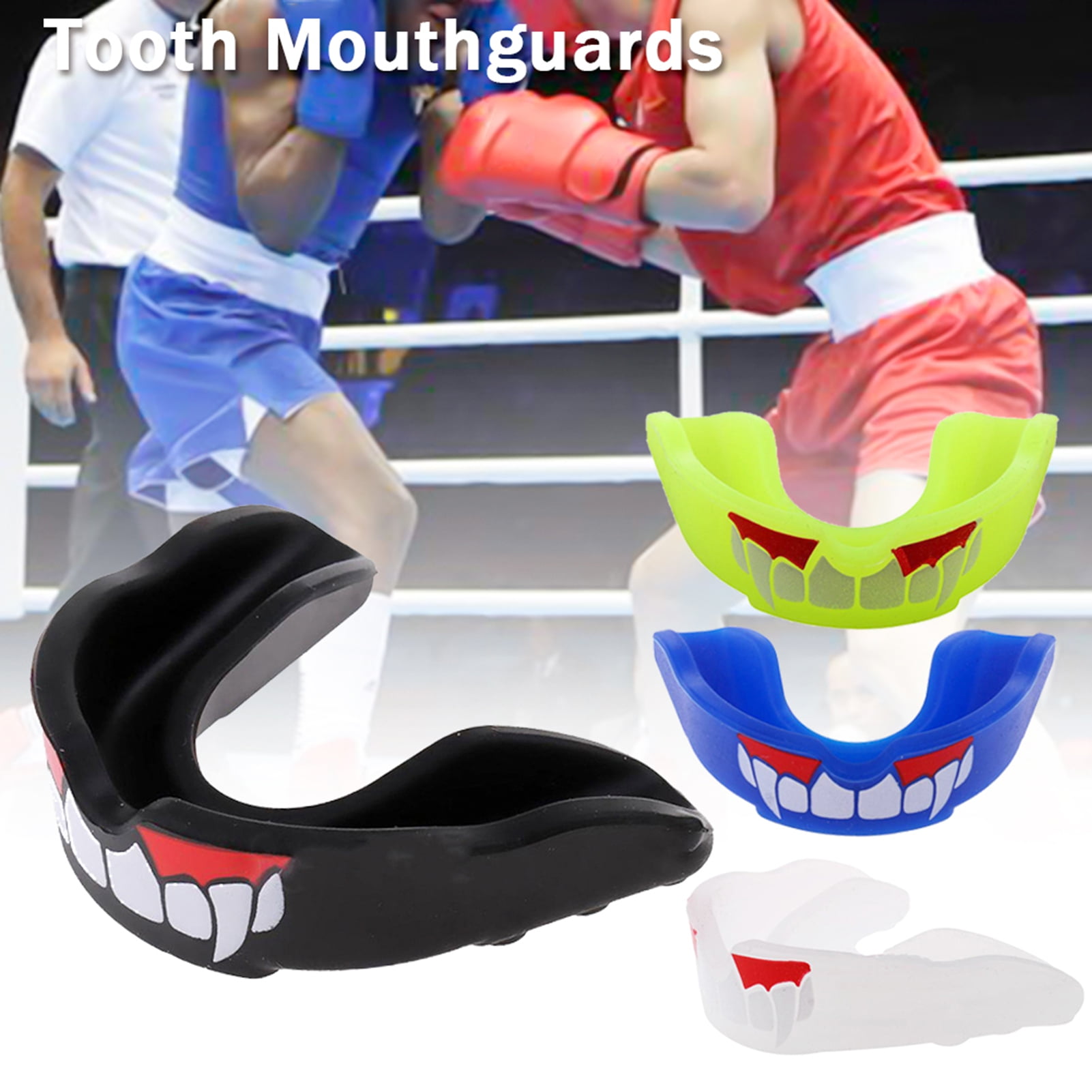 Sylvtty Fangs Pattern Mouth Guard Gum Shield Muay Thai Boxing Football ...