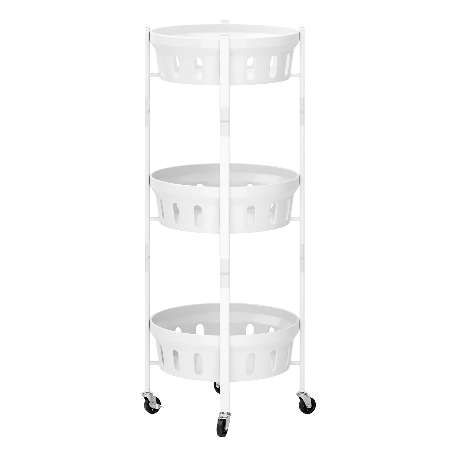 Sylvtty Foldable Kitchen Storage Rack with Universal Wheels, 3 Tiers ...