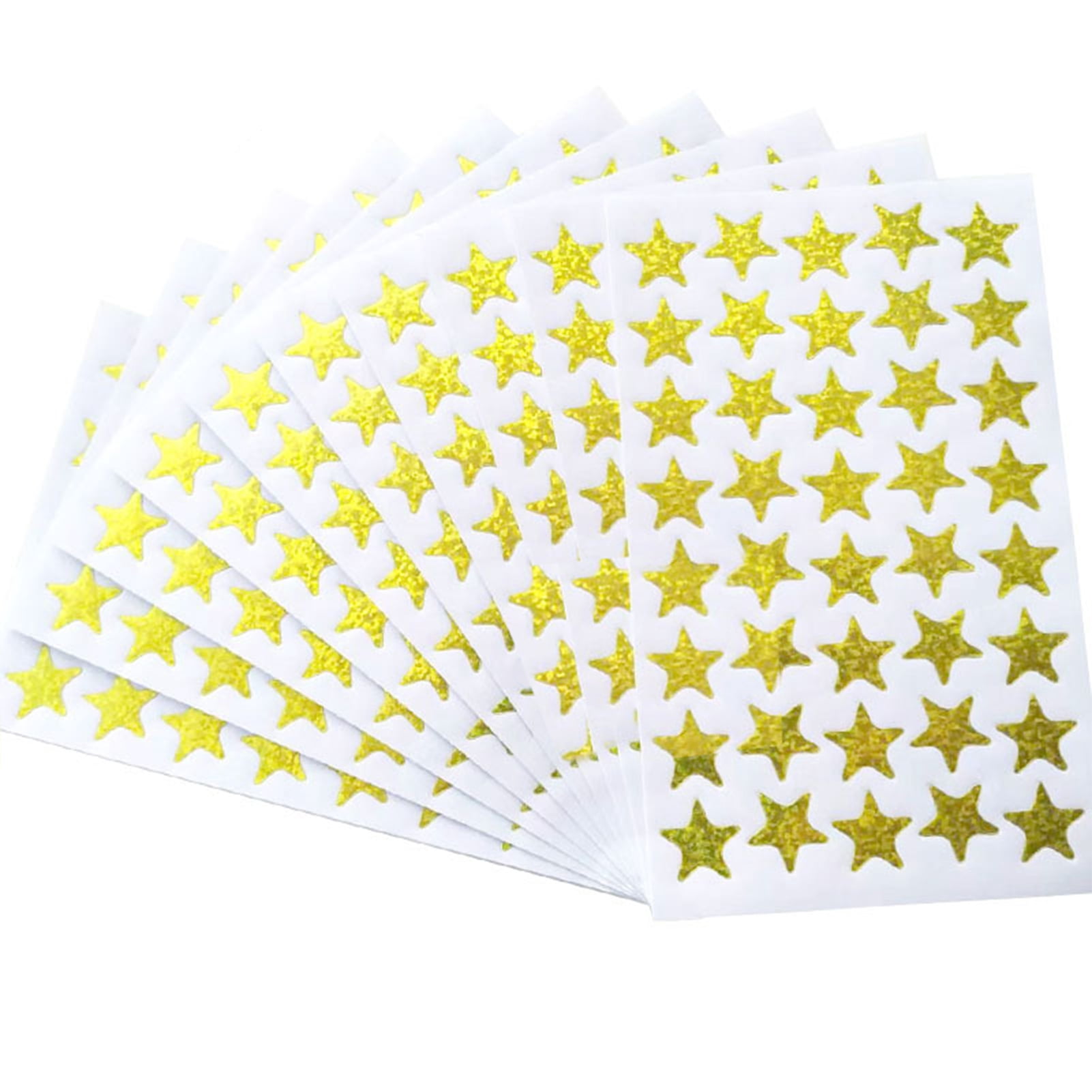 Sylvtty Holographic Star Stickers Self-Adhesive Mini Glitter Gold Star ...
