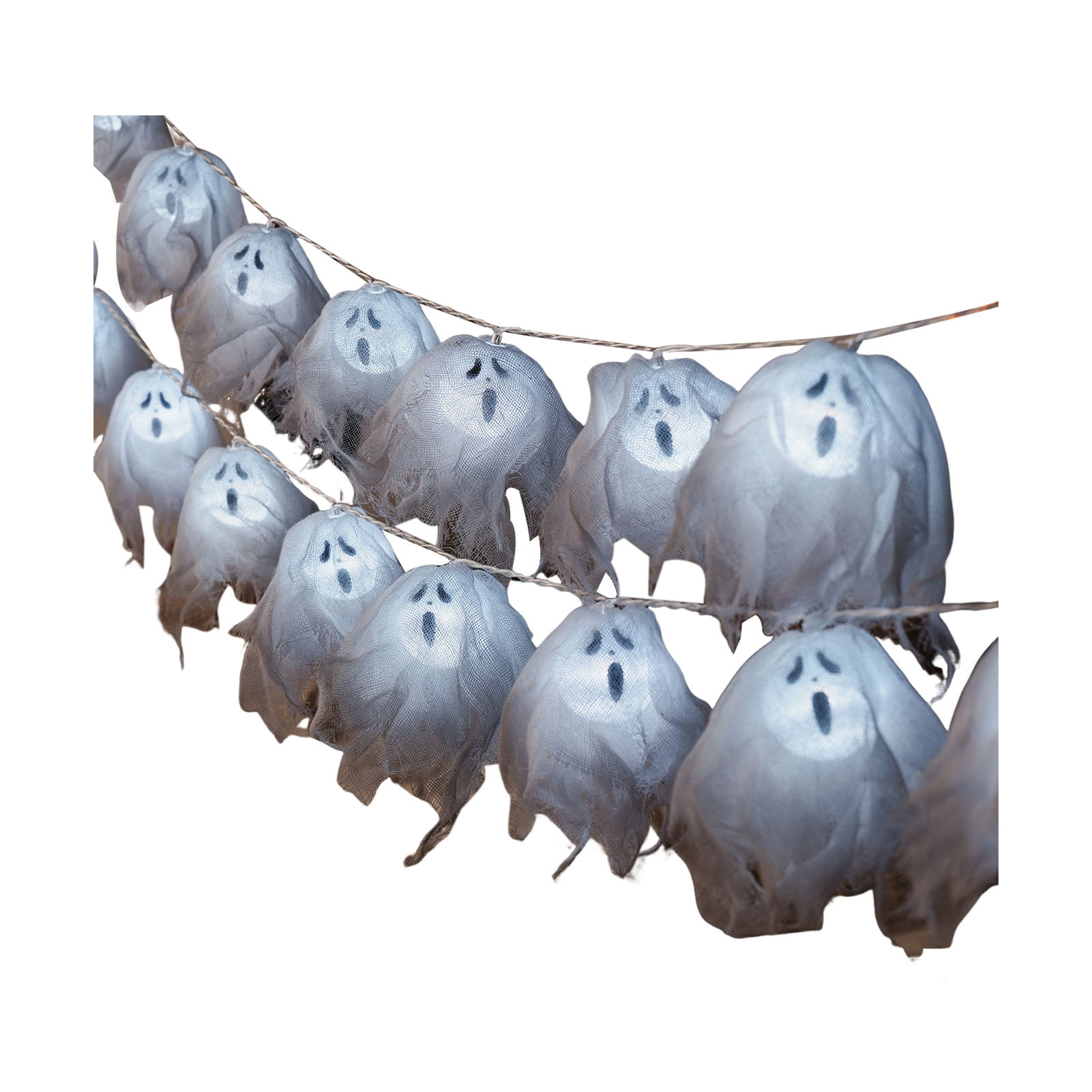 Sylvtty LED Ghost String Light Handmade Light-up Halloween Cloth Ghost ...