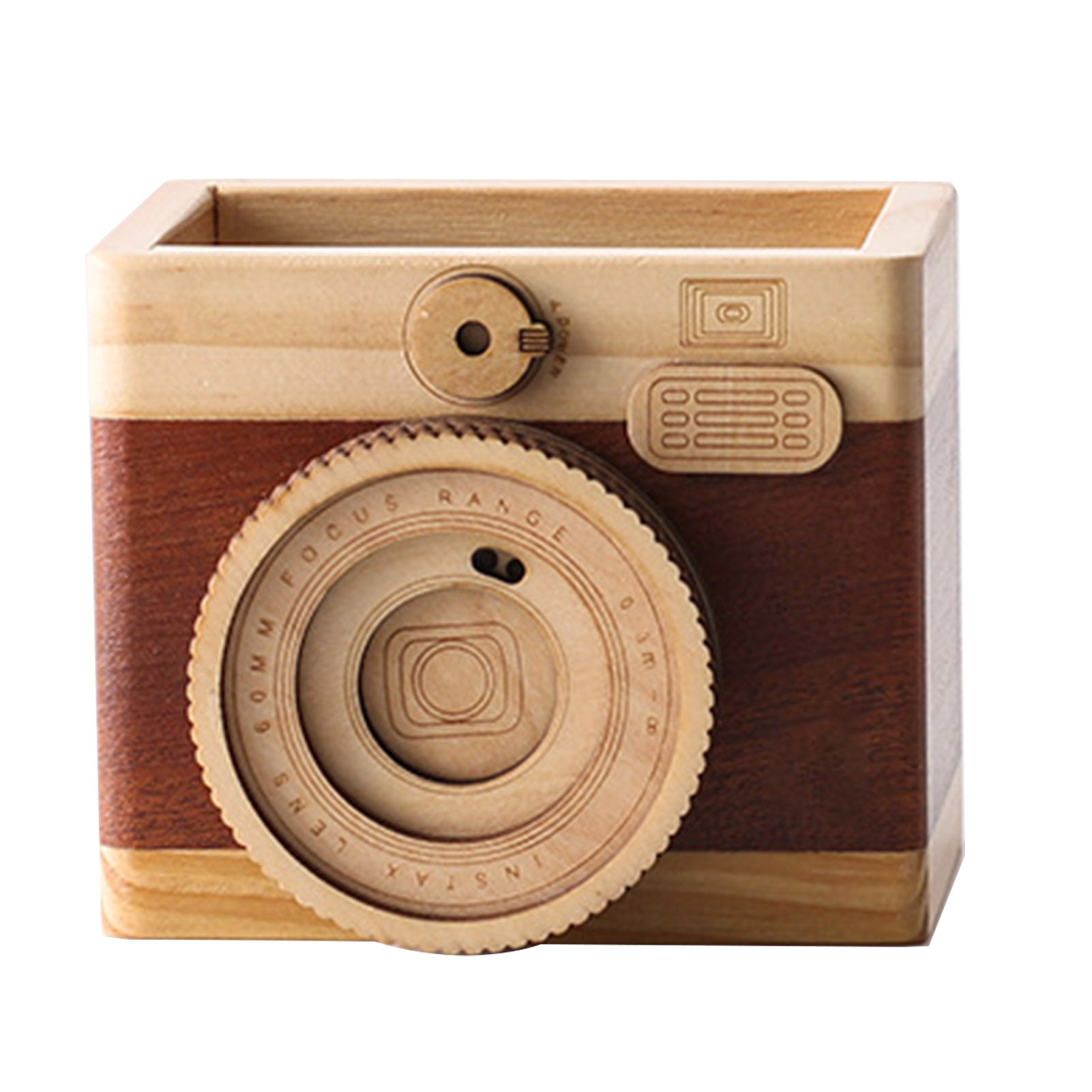 Sylvtty Pen Holder Camera Shape Pen Organizer Desk Art Wooden Pen Stand ...