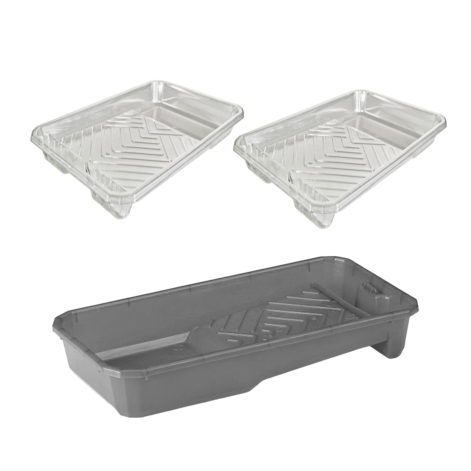 Sylvtty Plastic Paint Tray with Paint Pan Liners Large Capacity ...
