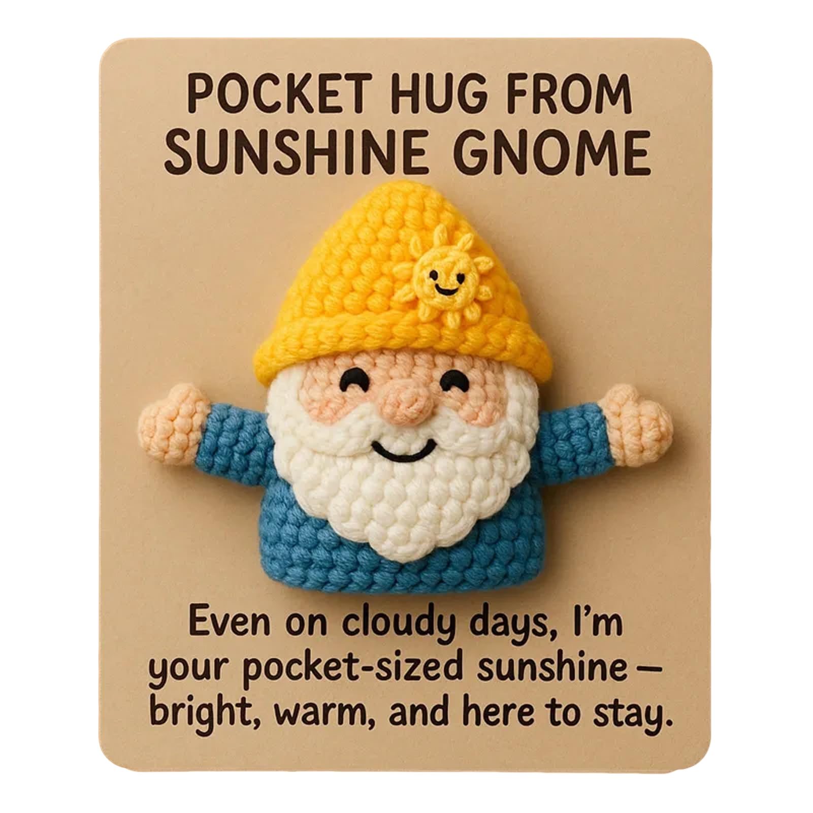 Sylvtty Pocket Hug Gnome Handmade Crochet Gnome with Inspirational ...