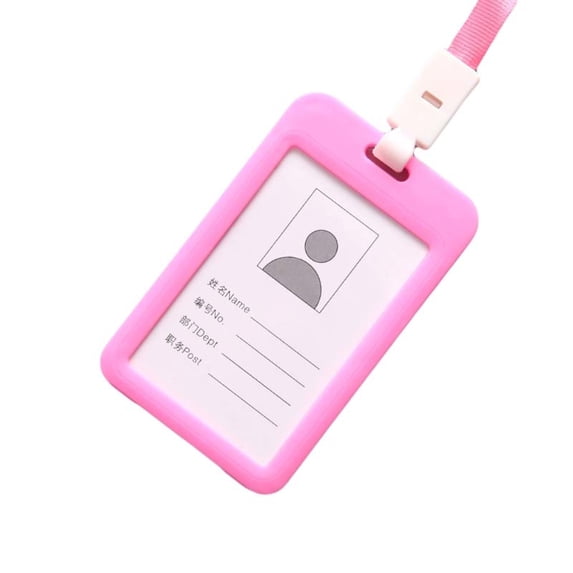 Sylvtty Portable Double Sided Transparent Employee ID Card Holder Name ...