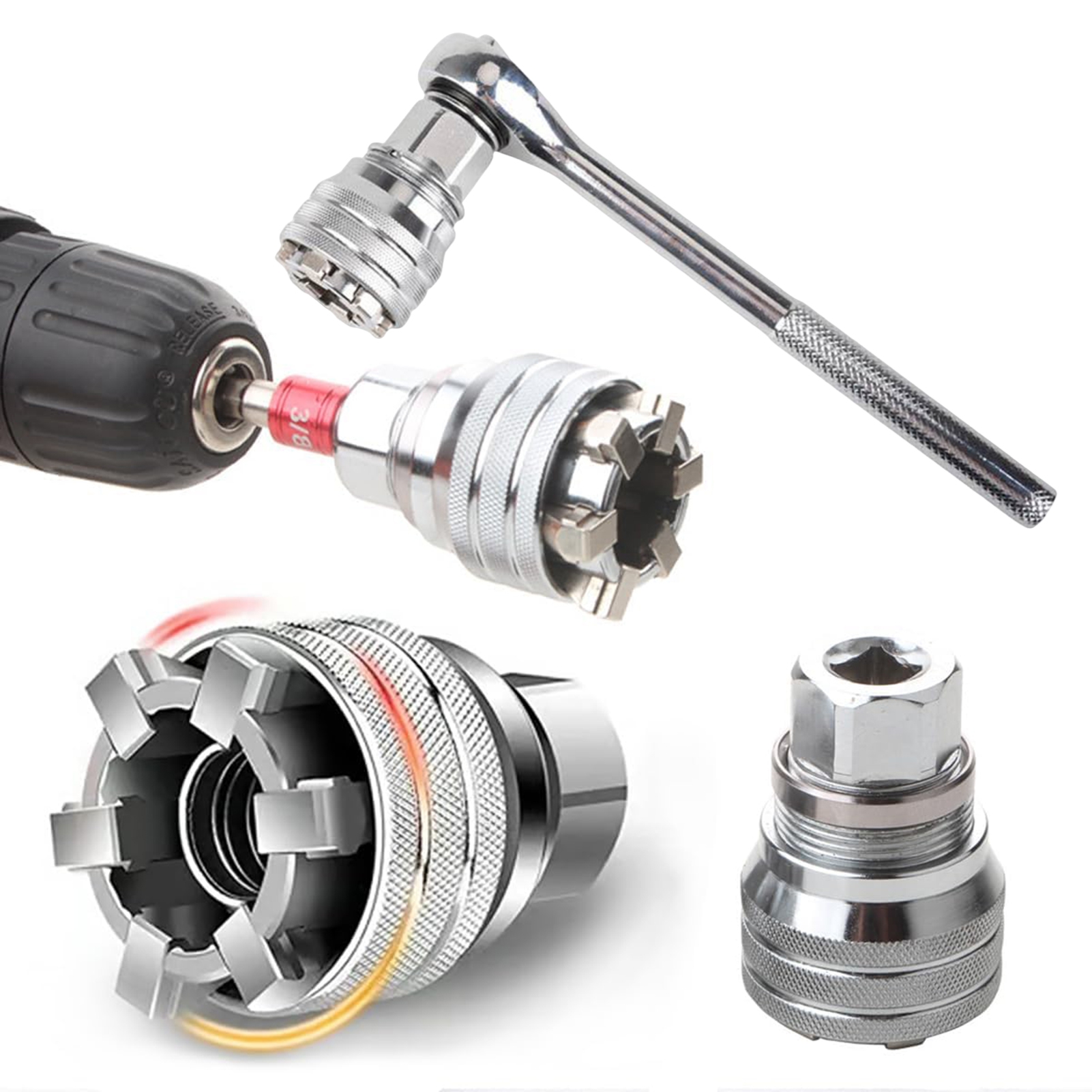 Sylvtty Smart Torque Universal Socket Wrench Kit - Auto-Adjusting ...