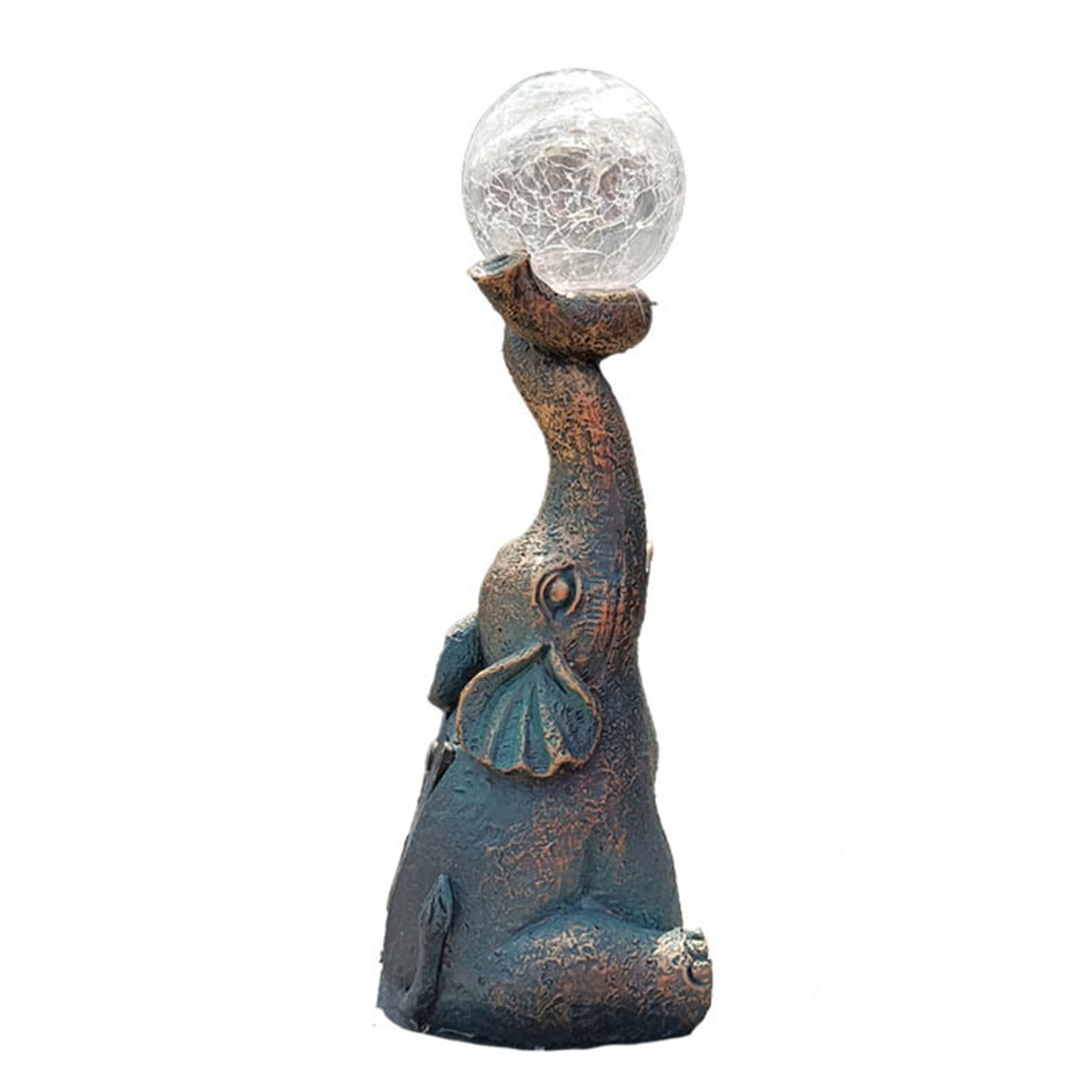 Sylvtty Solar Elephant Lamp Garden Elephant Statue with LED Light ...