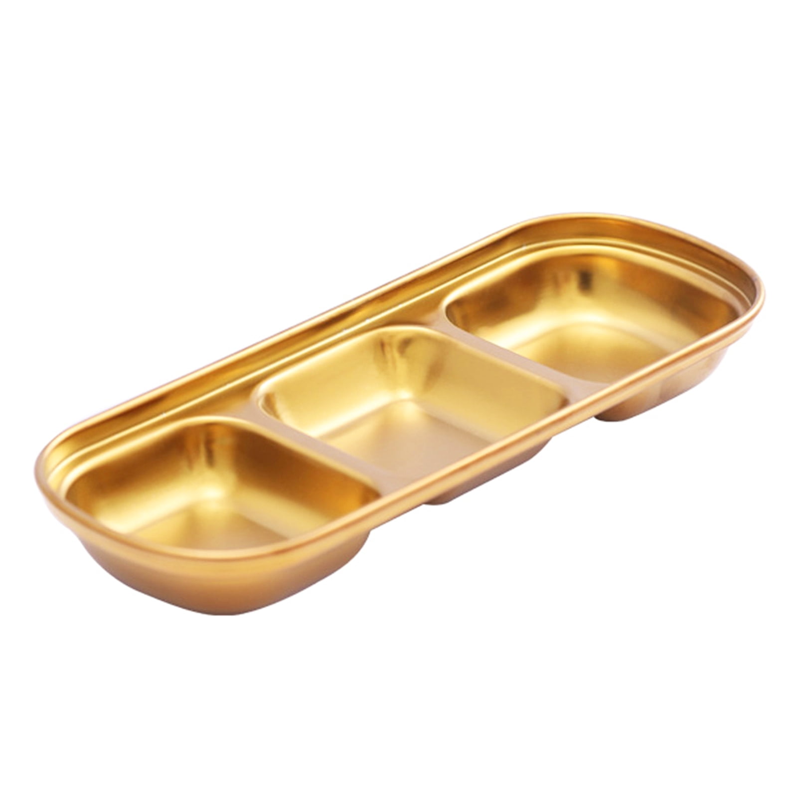 Sylvtty Stainless Steel Dipping Tray with 3 Compartments Easy to Clean ...