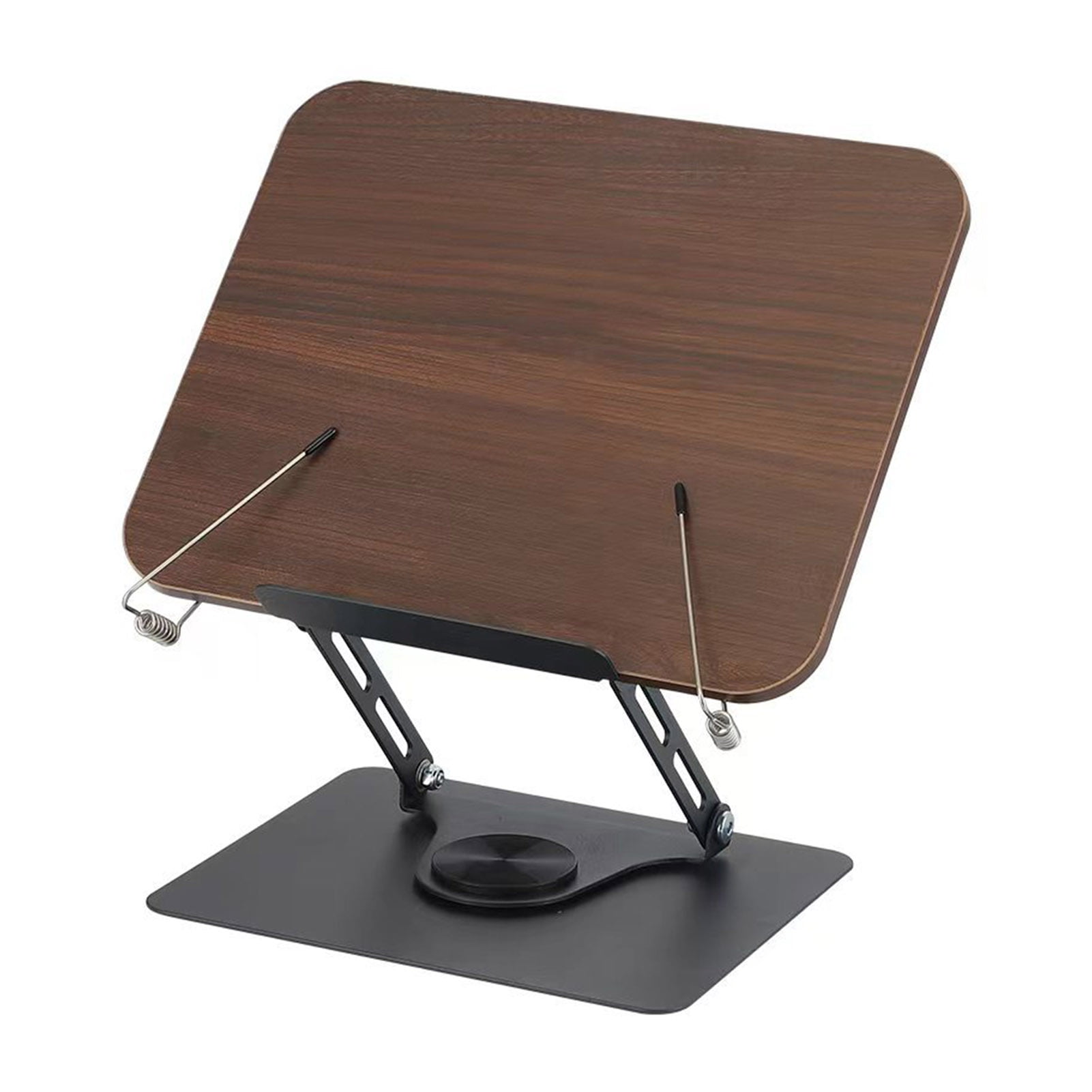 Sylvtty Wooden Book Holder Liftable Reading Stand with 360° Swivel Base ...