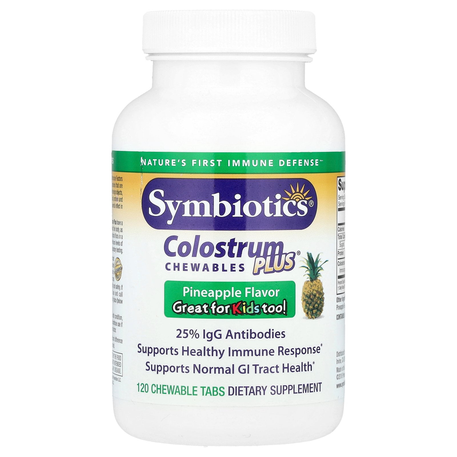 Symbiotics Colostrum Immune Support Chewables, Pineapple Flavor, 120 Ct ...