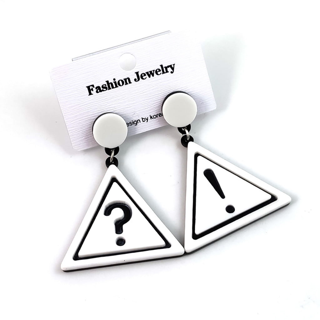 Symbol Exaggerated Sexy Exclamation Mark Question Mark Acrylic Earrings ...