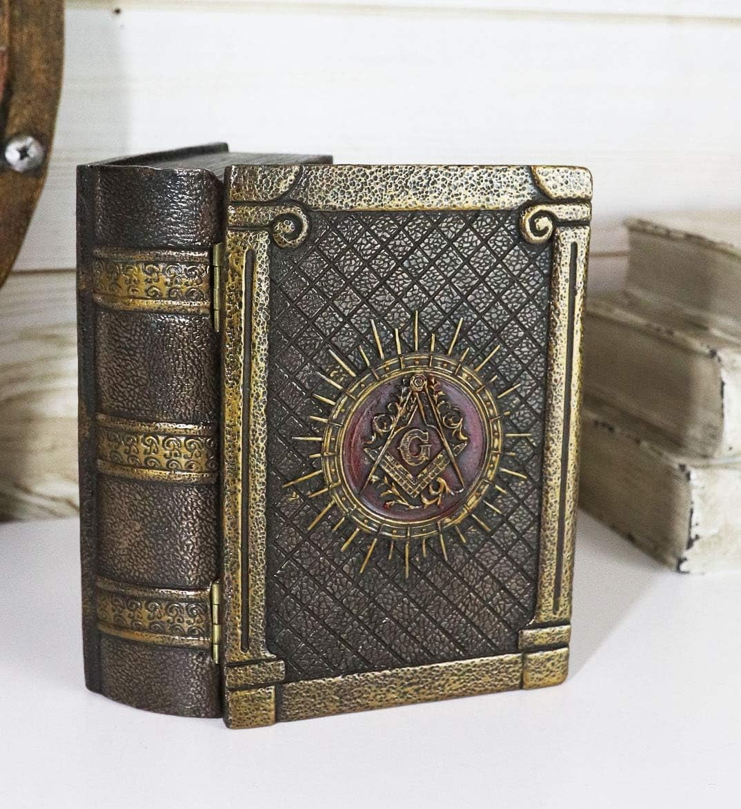 Symbol Freemasonry Square Compasses Ritual Morality Hinged Book Box 5. ...
