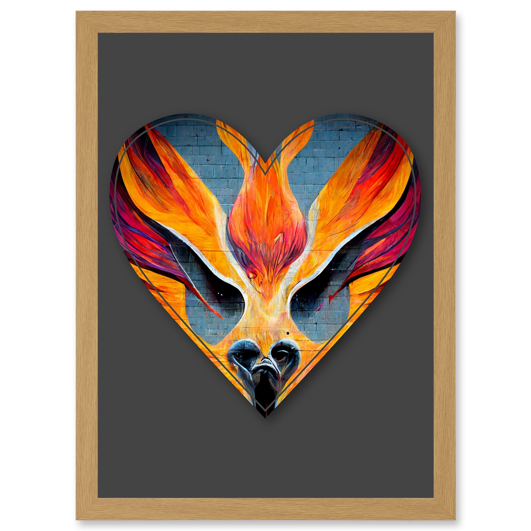 Symbol Heart Love Phoenix Orange Decorative Graffiti Mural Alphabet ...