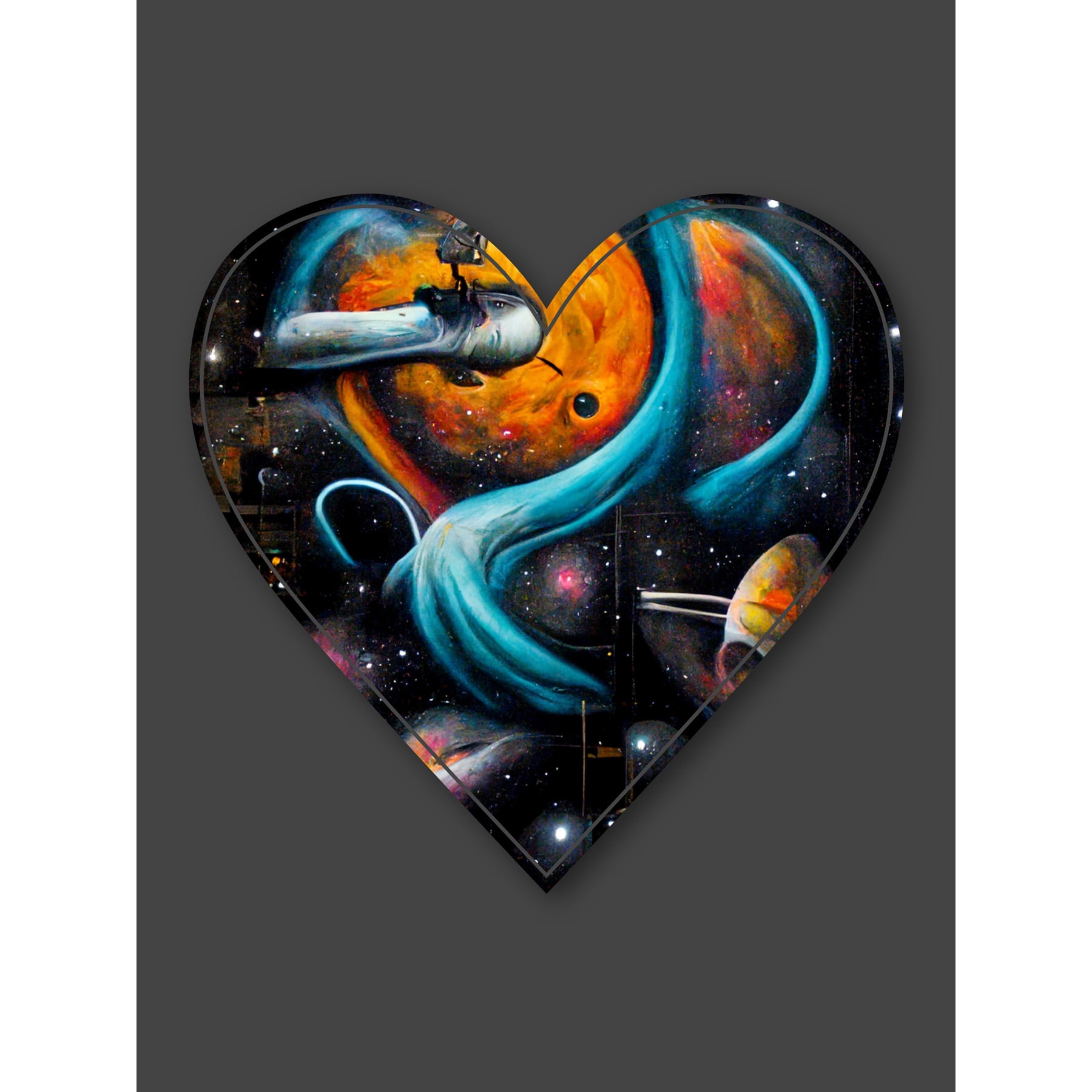 Symbol Heart Love Space Trippy Cosmos Decorative Graffiti Mural ...