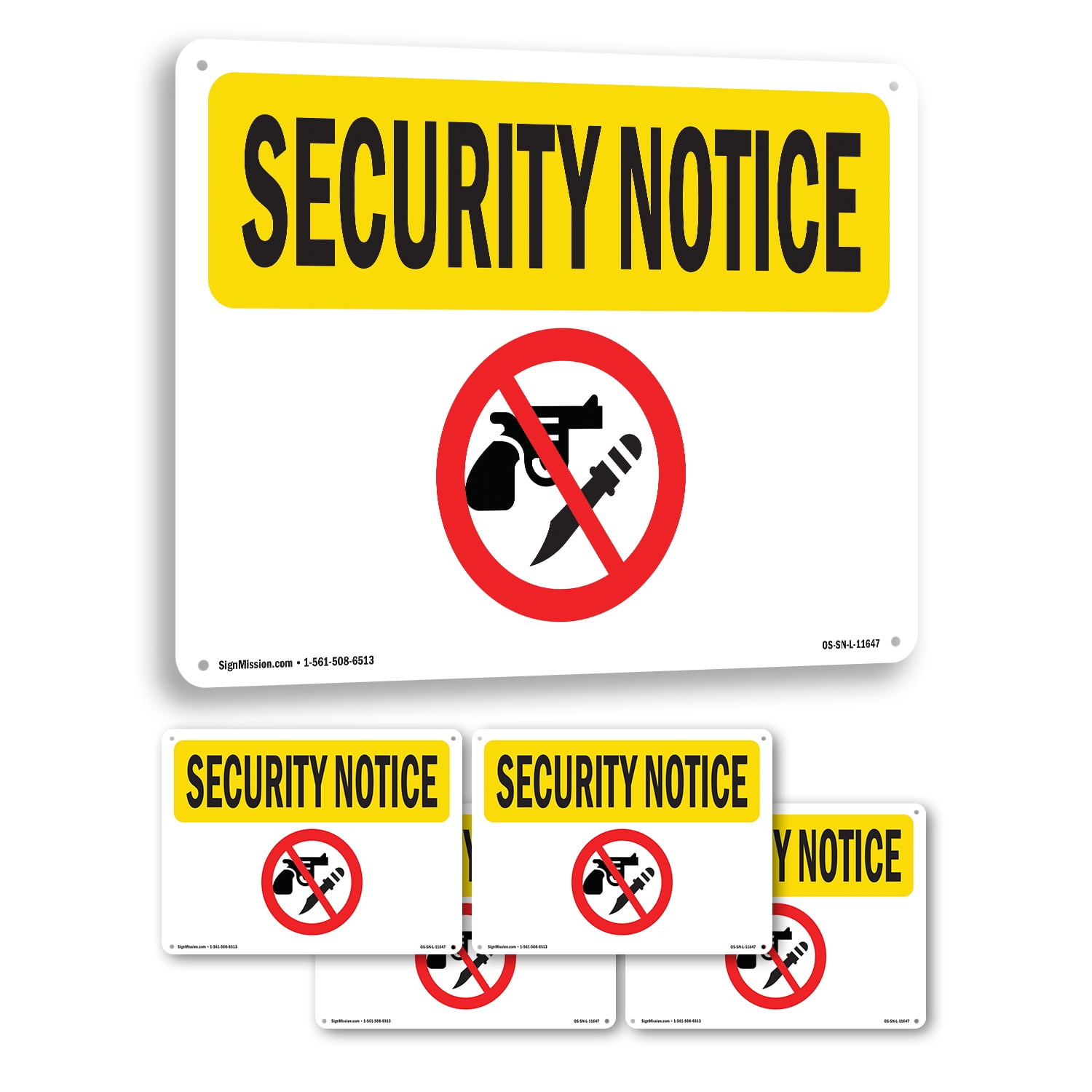 Symbol Only OSHA Security Notice Aluminum Sign 24 Inch x 18 Inch - 5 ...