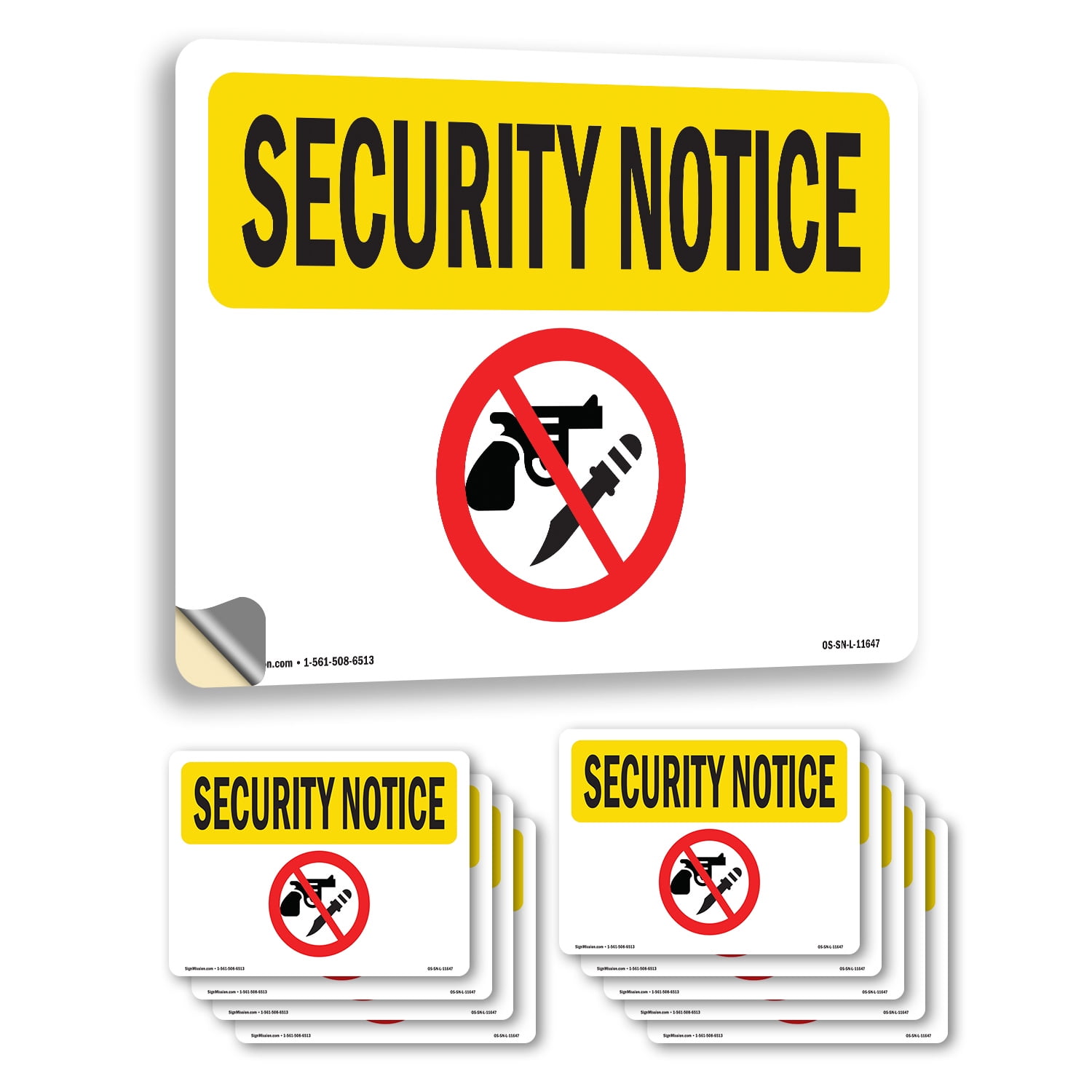 Symbol Only OSHA Security Notice Vinyl Decal Label 10 Inch x 7 Inch ...