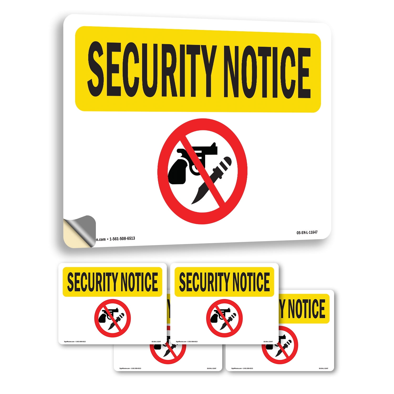 Symbol Only OSHA Security Notice Vinyl Decal Label 24 Inch x 18 Inch ...