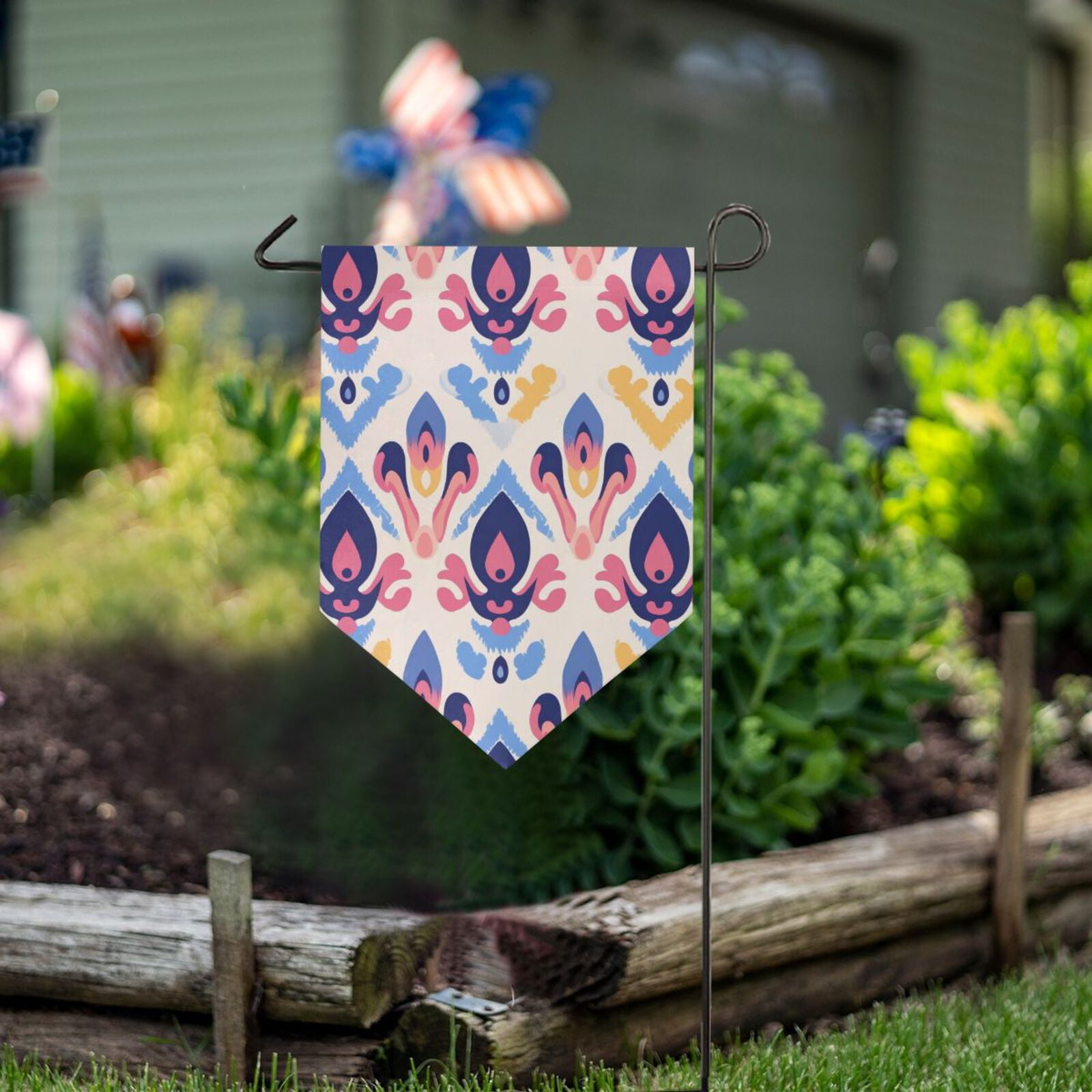 Symbol Pattern Boho Garden Flag 18" x 12.5" Double Sided Yard Lawn ...