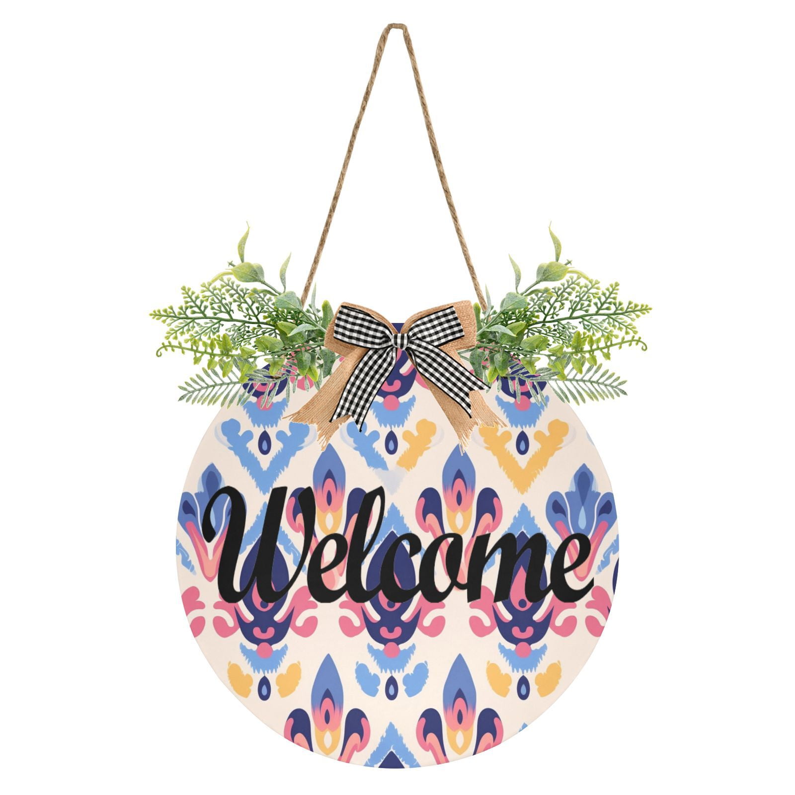 Symbol Pattern Boho Welcome Sign for Front Door Wreath Door Sign for ...