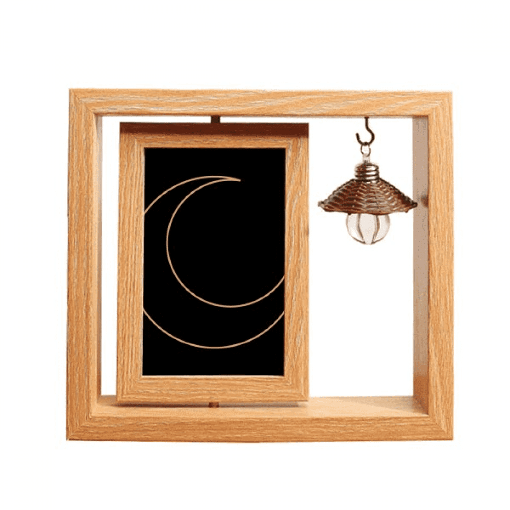Symbol Totem Pattern Shape Moon Wooden Rotating Picture Photo Frame 4x6 ...