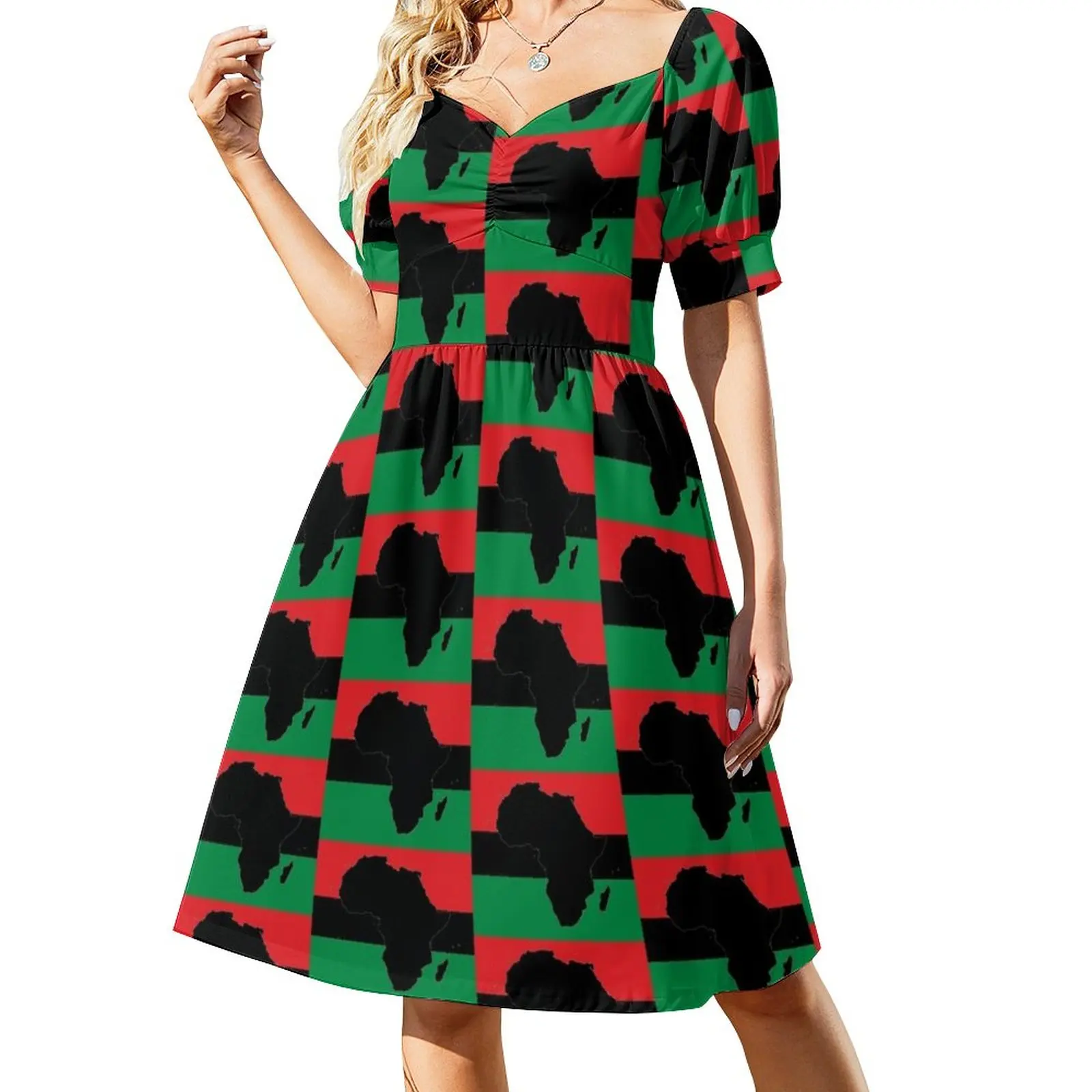 Symbol of Africa - Pan African Flag Sleeveless Dress long sleeve dress ...