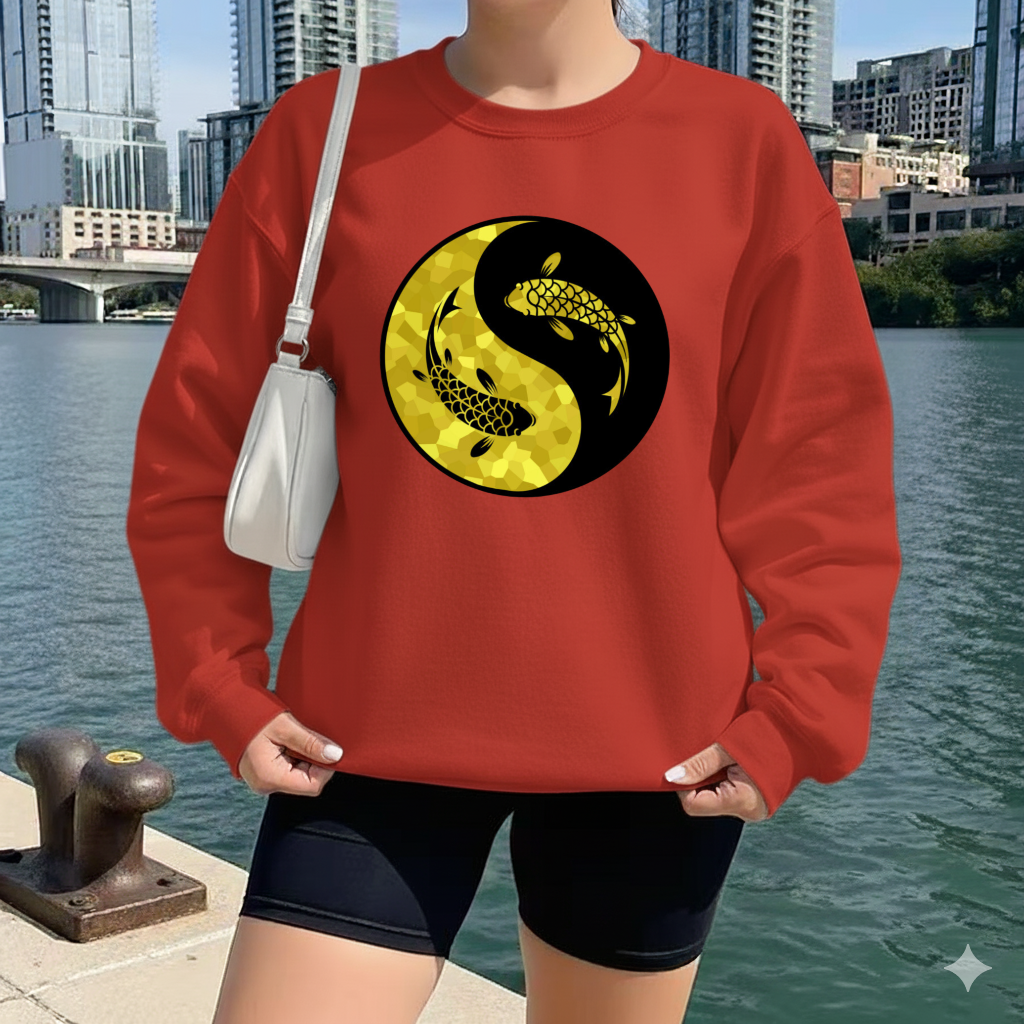 Symbolic Flow Koi Fish Yin Yang Balance Harmony Strength Energy Art ...