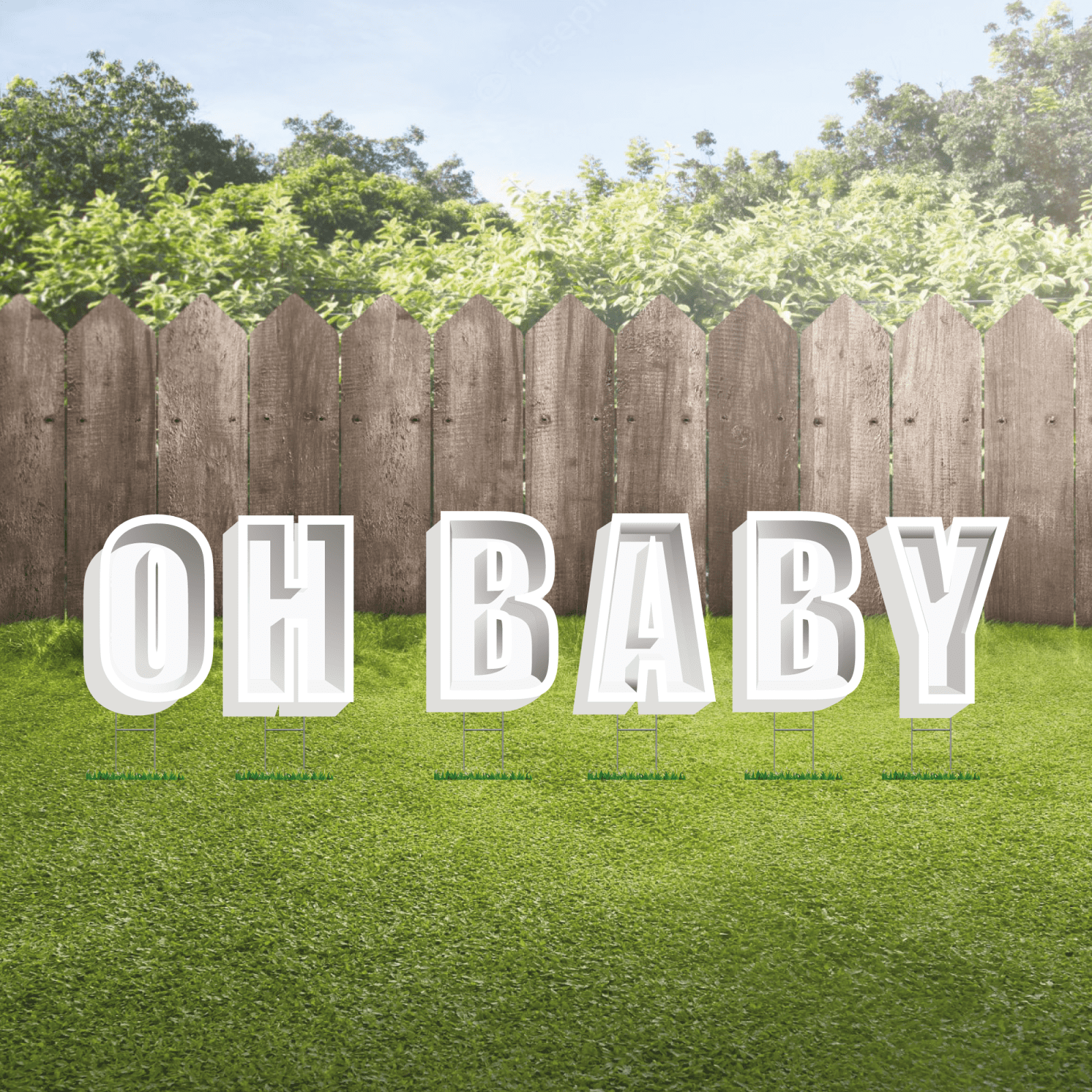 Symbolize It 24" OH BABY Elegant Shadow Box Yard Sign Letters - Walmart.com