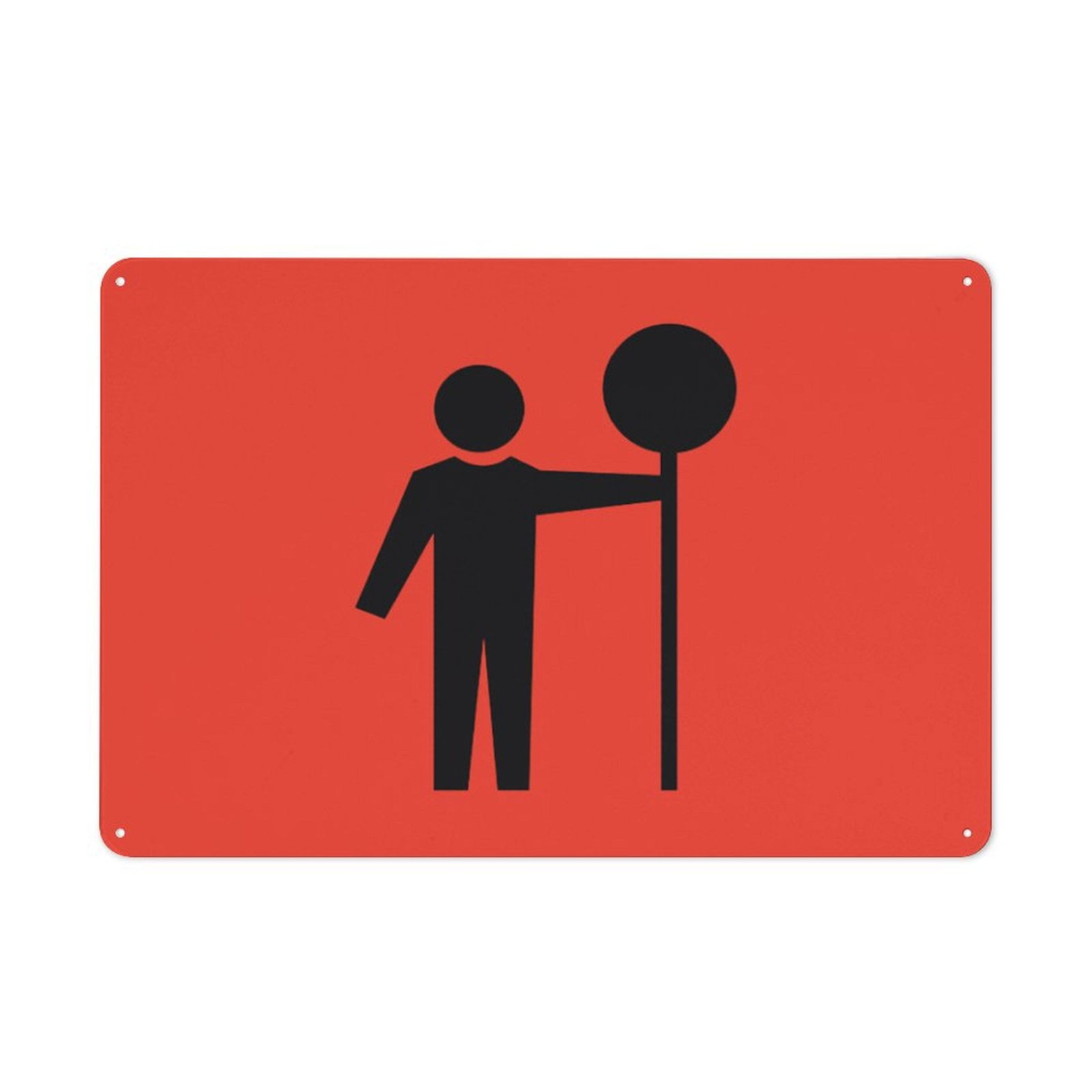 Symbollic Lollipop Man - Traffic Controller Warning Sticker-Security ...