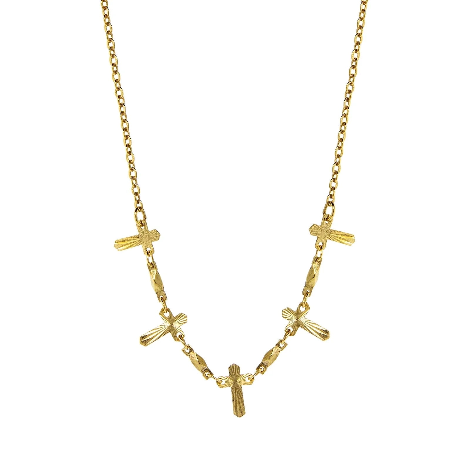 Symbols Of Faith Multi Cross Chain Necklace 16 + 3 Extender - Walmart.com