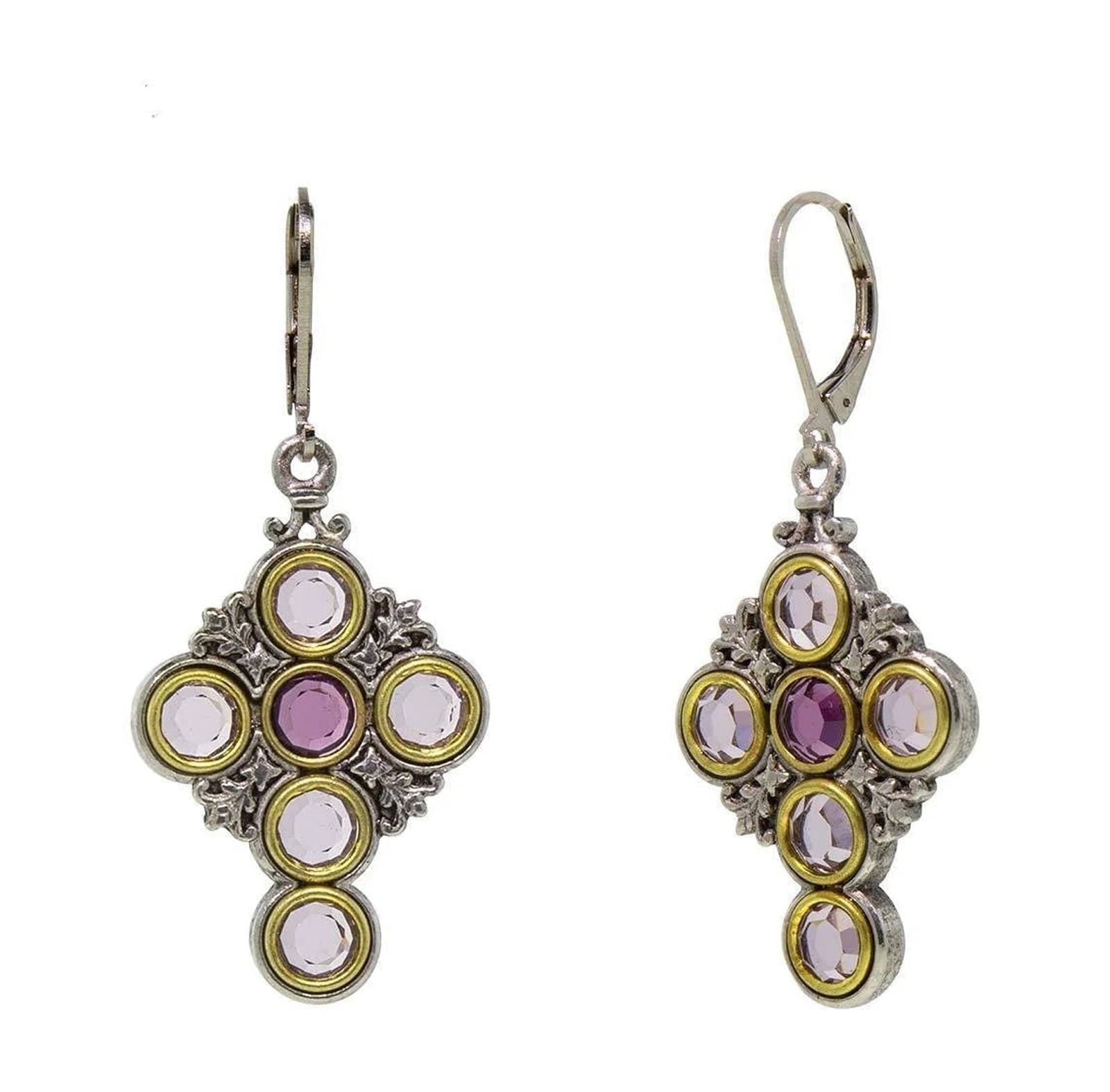 Symbols Of Faith Pewter Cross With Light & Dark Amy Crystal Circle ...