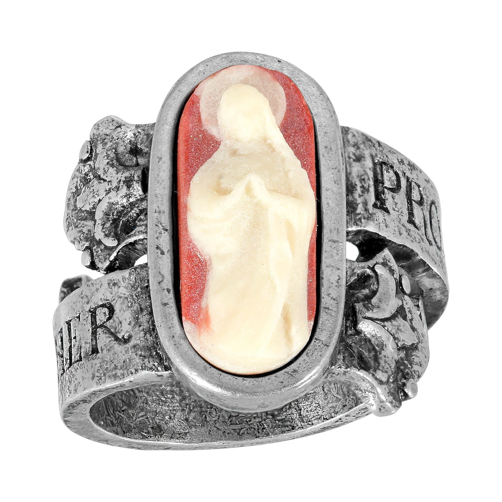 Symbols Of Faith Pewter Protect Us Holy Mother Mary Ring - Walmart.com