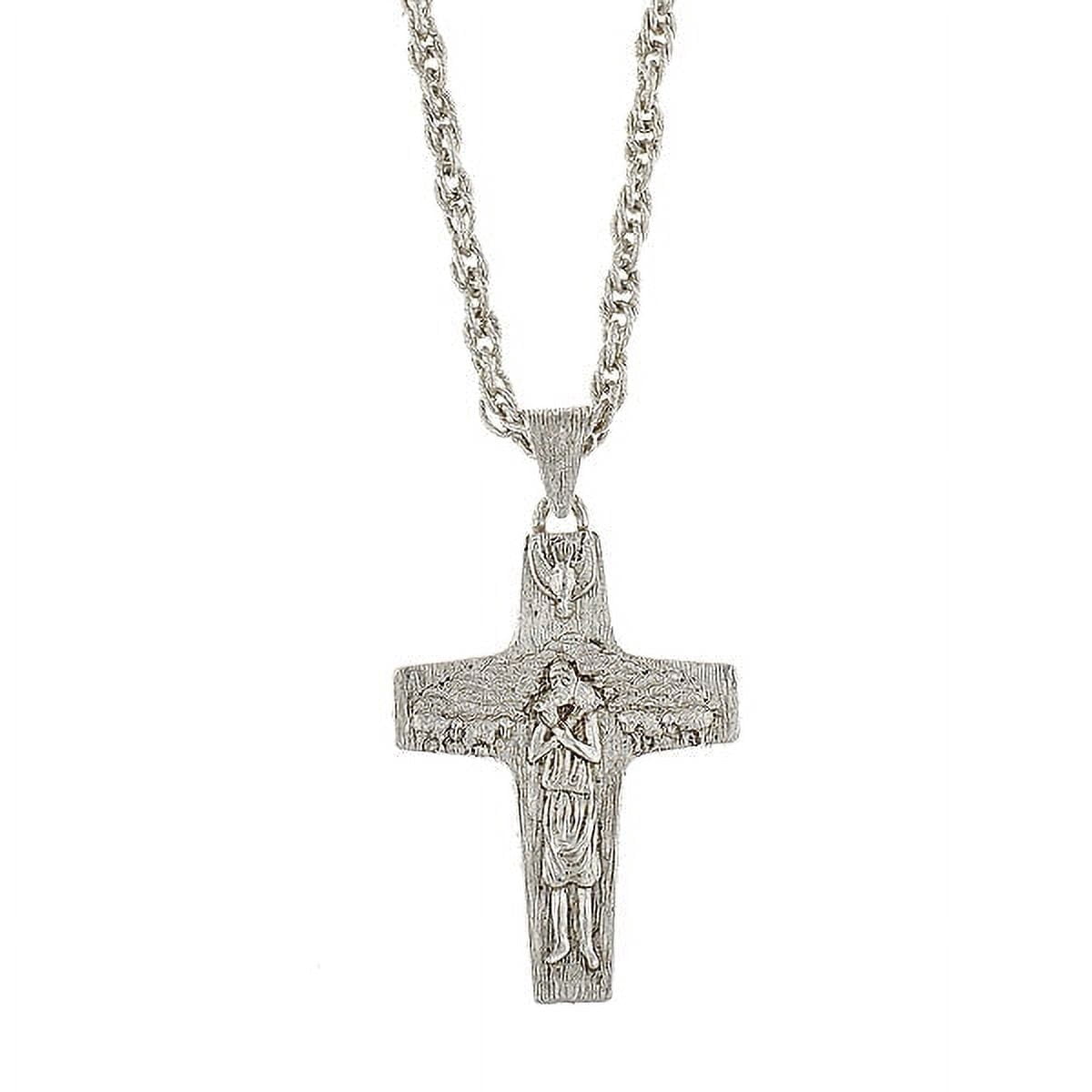 Symbols of Faith Pope Francis Pendant Pectoral Cross Necklace For Women ...