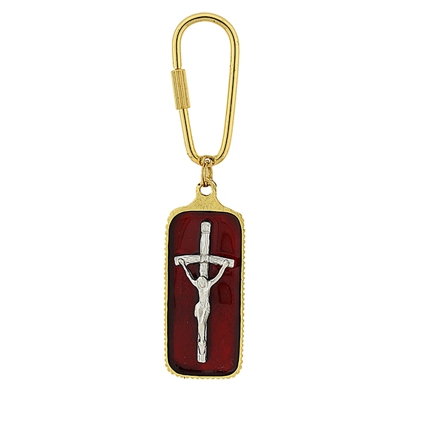 Symbols Of Faith Red Enamel Papal Crucifix Carabiner Key Chain ...