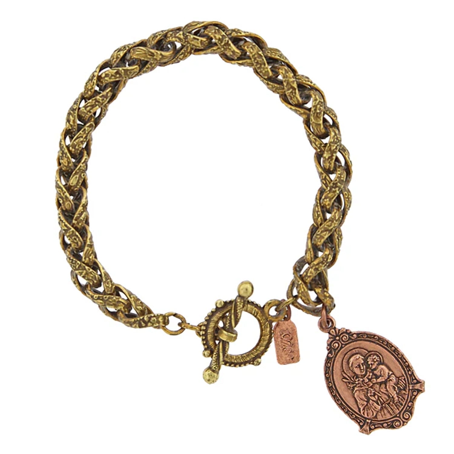 Symbols Of Faith St. Anthony And Baby Jesus Medal Toggle Bracelet ...