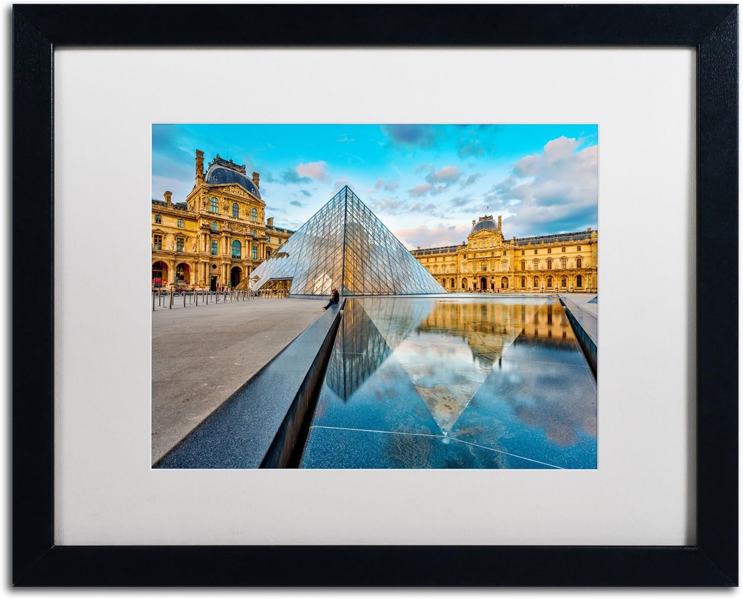 Symetrie du Louvre work Mathieu Rivrin in White Matte and Black Frame ...