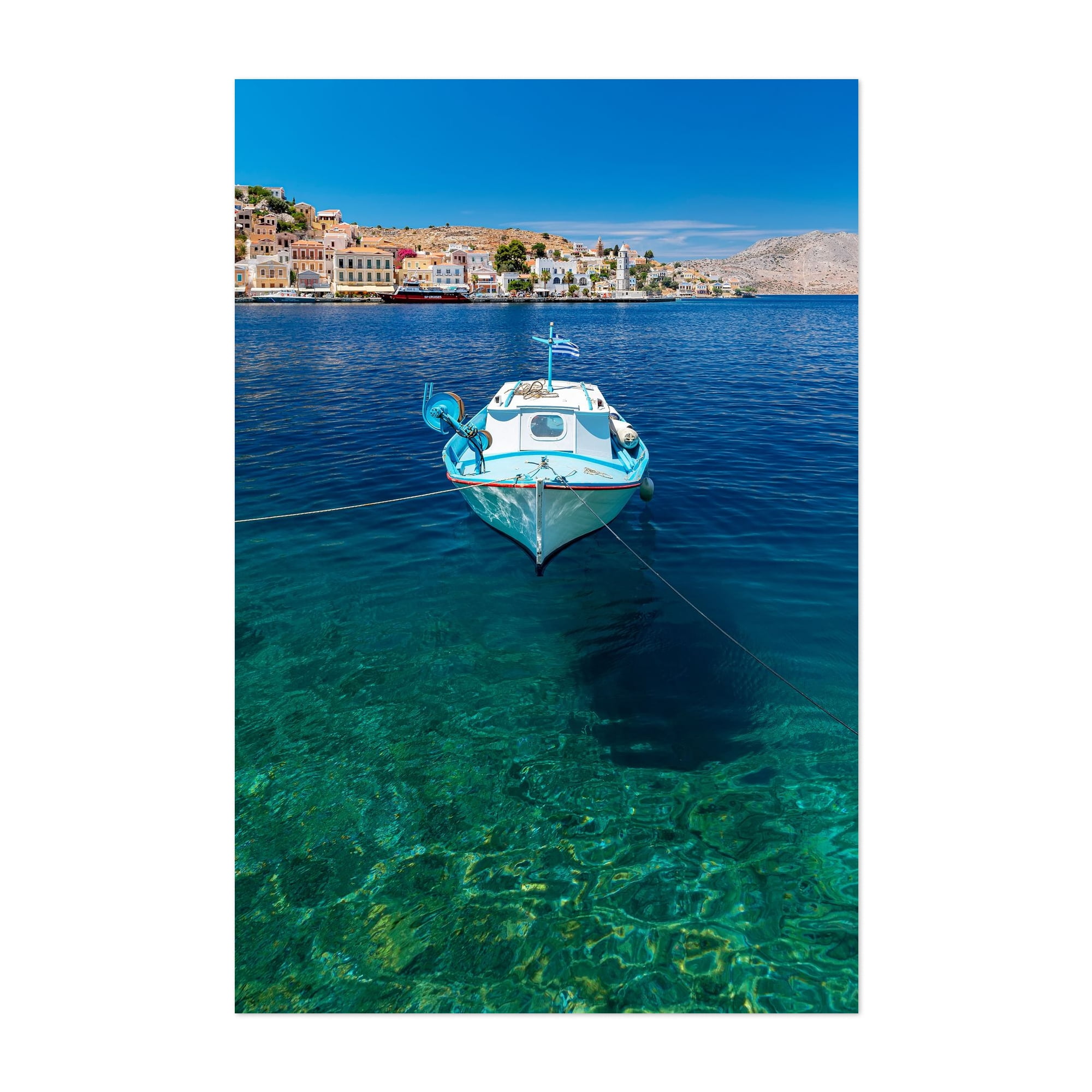 Symi Greek Island Small Boat - Greece Photography Boat Coastal Harbor ...