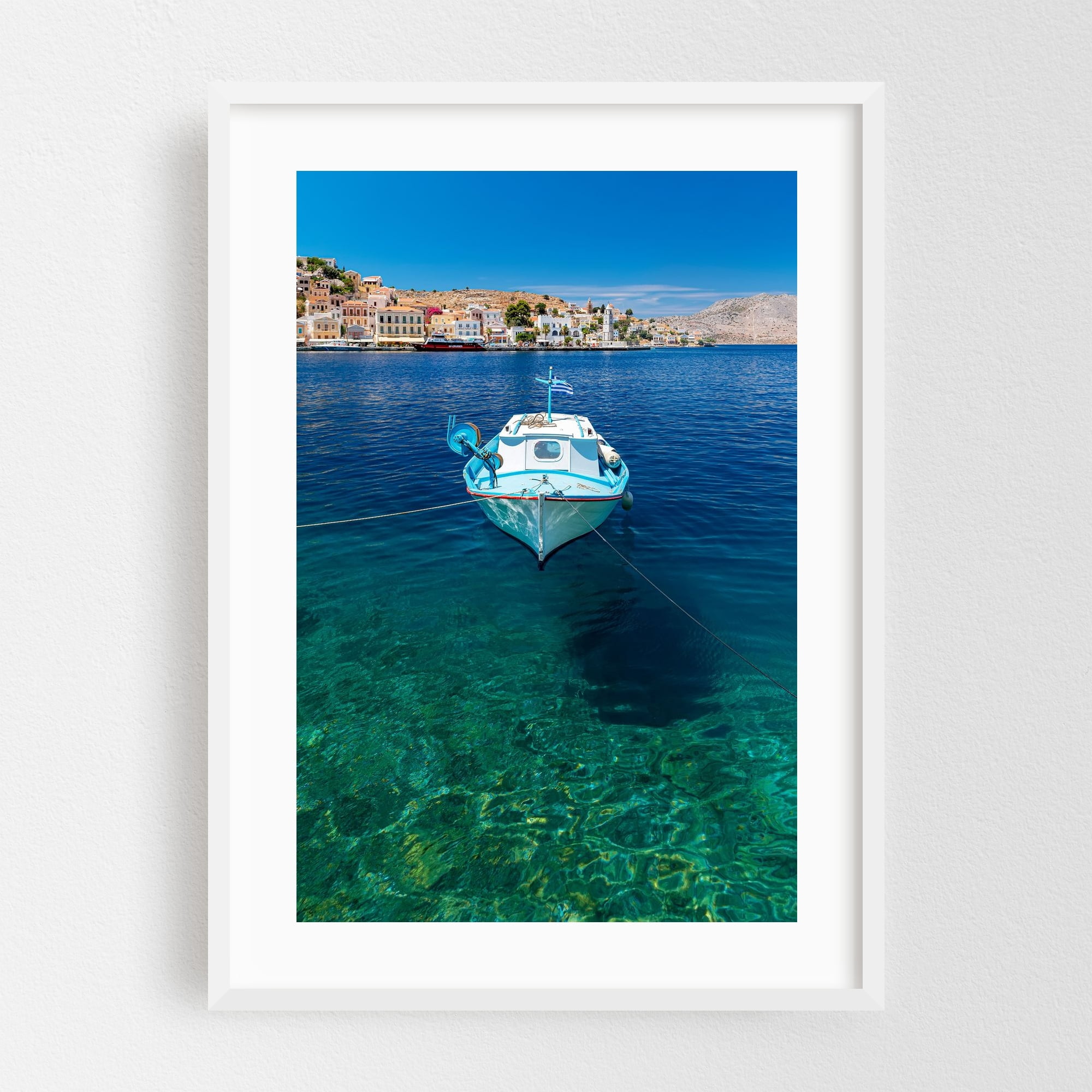 Symi Greek Island Small Boat - Greece Photography Boat Coastal Harbor ...
