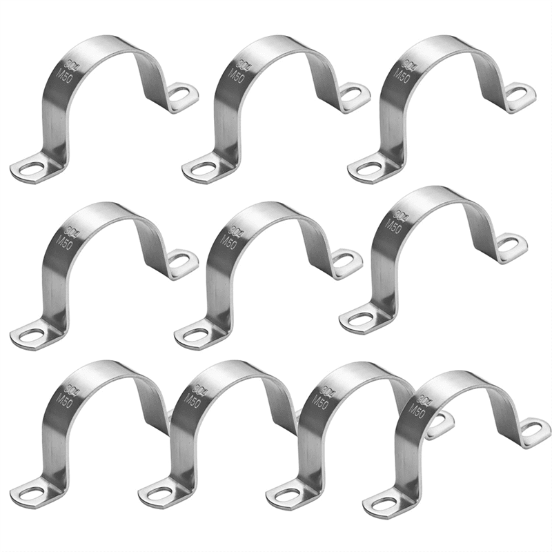 Symkmb 10 PCS 2 Inch 50mm Heavy Duty U-Tube Strap Clamp-2 Hole,U ...