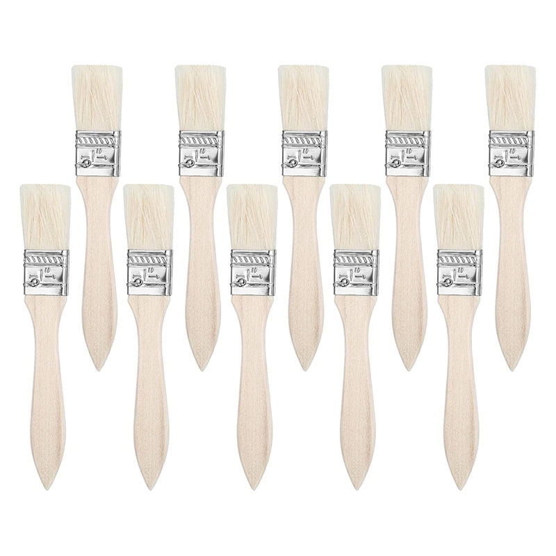 10 Pack Paint Brushes, Brush Chip Flat Wooden Handle Paintbrush for ...