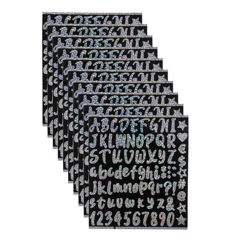 Symkmb 10 Sheets -Cup Vinyl Letters Stickers,Self-Adhesive Glitter ...
