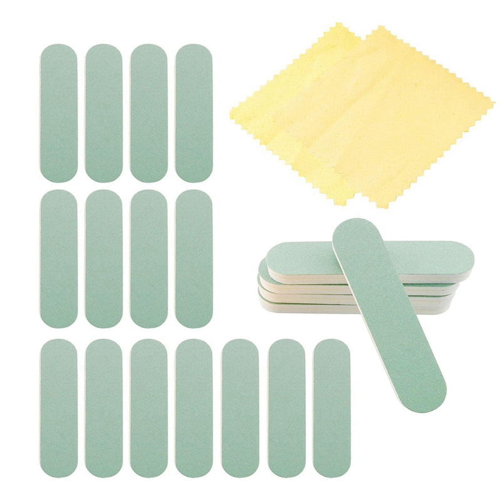 Symkmb 20PCS 3.54inch Rectangle Plastic Silver Polishing Stick Double ...