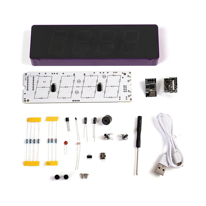 Symkmb DIY Electronic Kit Digital RGB Colorful LED Alarm Clock Suite ...