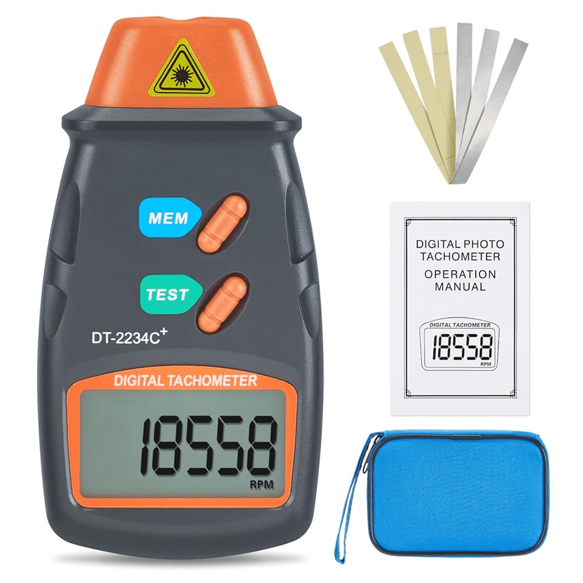 Symkmb Digital Laser-Photo Tachometer Non Contact RPM Tach, Noncontact ...