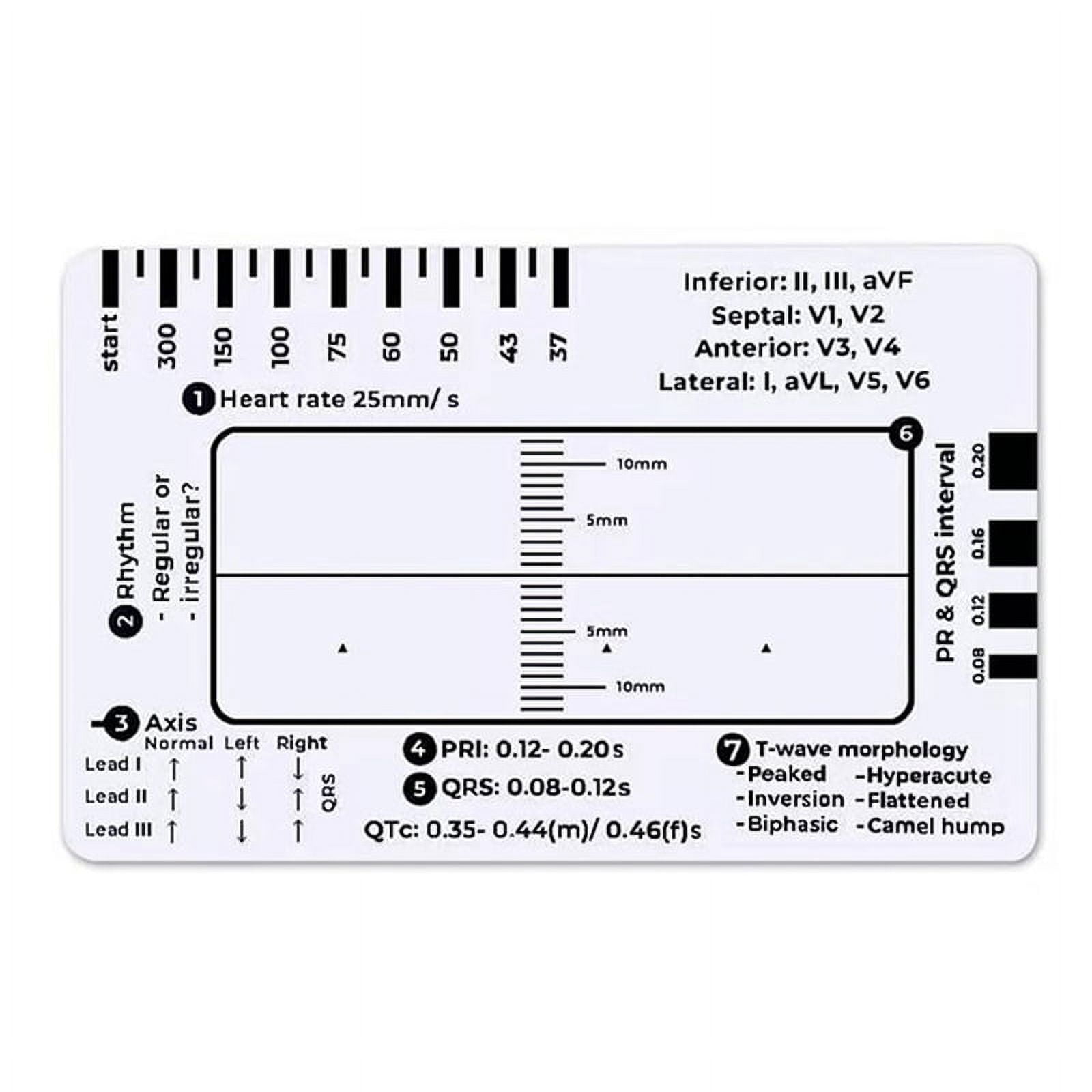 Symkmb ECG 7 Step Ruler, EKG 7 Step Ruler for ECG/EKG Interpretation ...