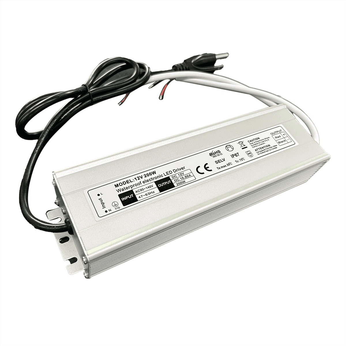 Symkmb LED Driver 200W Waterproof IP67 Power Supply Transformer Adapter ...